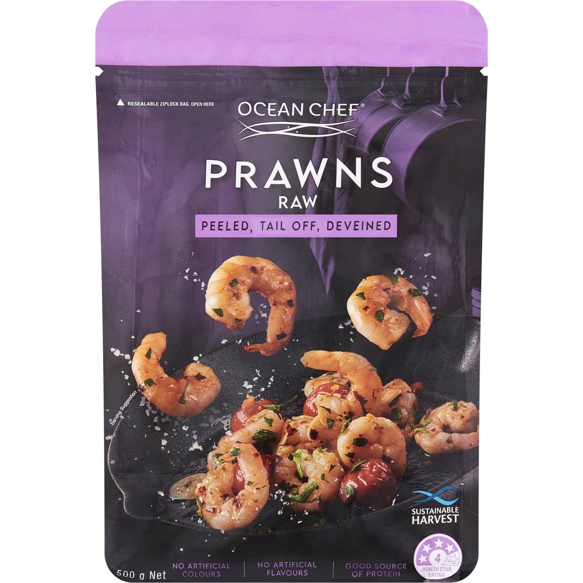 Ocean Chef Peeled Tail Off & Deveined Raw Prawns 500g | Woolworths