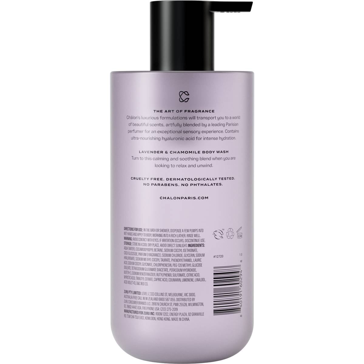 Chalon Body Wash Lavender & Chamomile 580ml | Woolworths