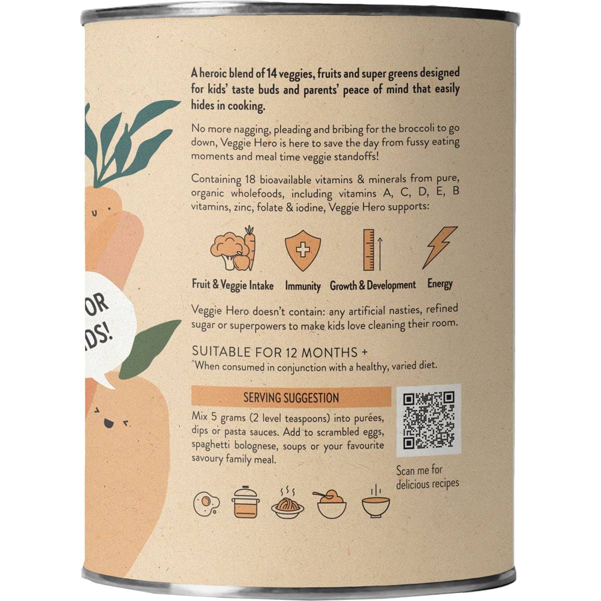 Nutra Organics Veggie Hero Nutritious Meal Booster 125g | Woolworths