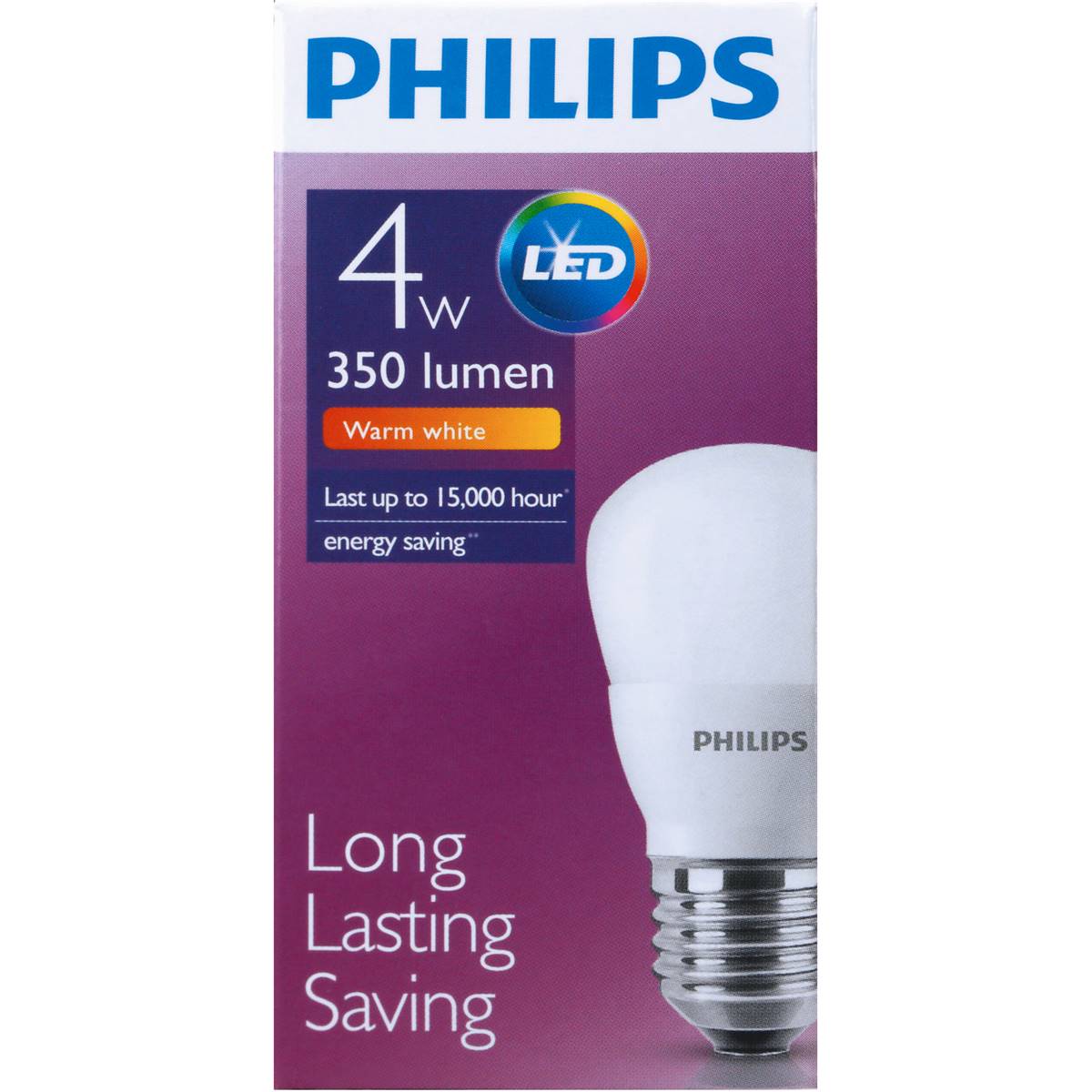 Philips Led 350lm E27 3000k P45 Each | Woolworths