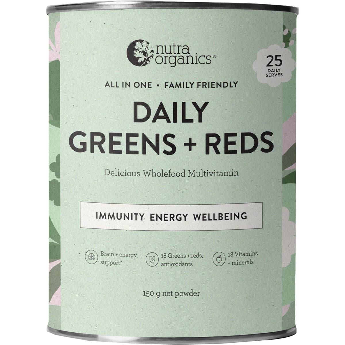 Nutra Organics Daily Greens & Reds Powder 150g | Woolworths