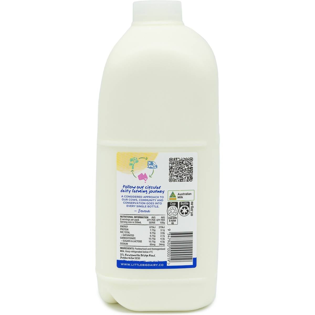 The Little Big Dairy Company Full Cream Milk 2l | Woolworths