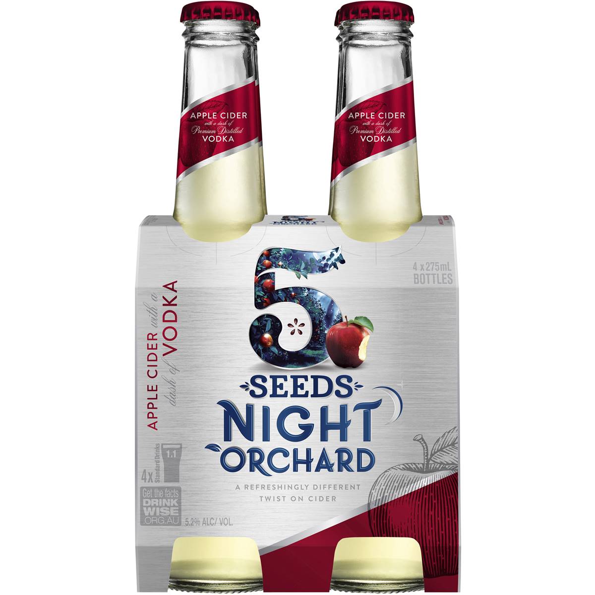 5 Seeds Apple Cider With Vodka Bottle 275ml Single | Woolworths