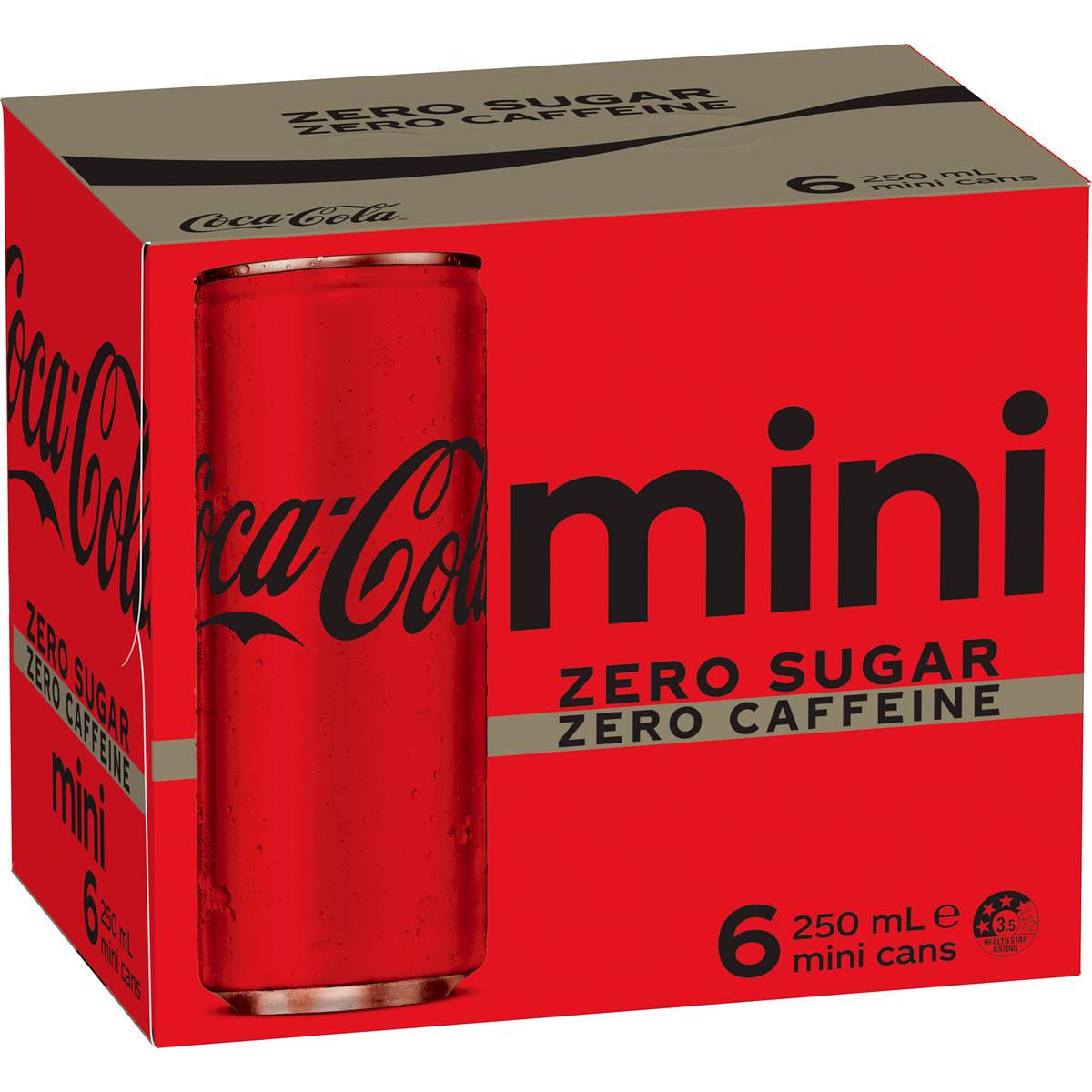 Coca - Cola Mini Zero Sugar Zero Caffeine 250ml X 6 Pack | Woolworths