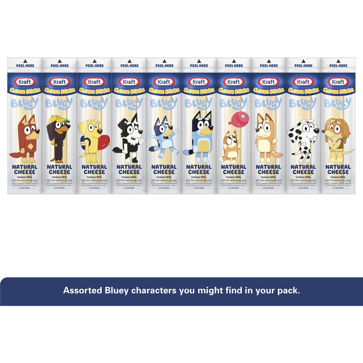 Kraft Bluey Mild Cheese Sticks 10 Pack | Woolworths