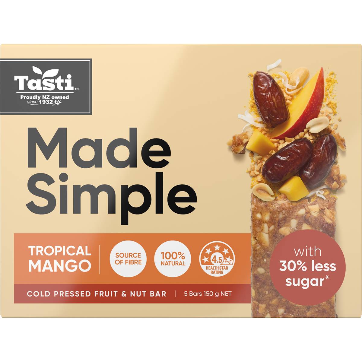 Tasti Made Simple Bar Tropical Mango 150g | Woolworths