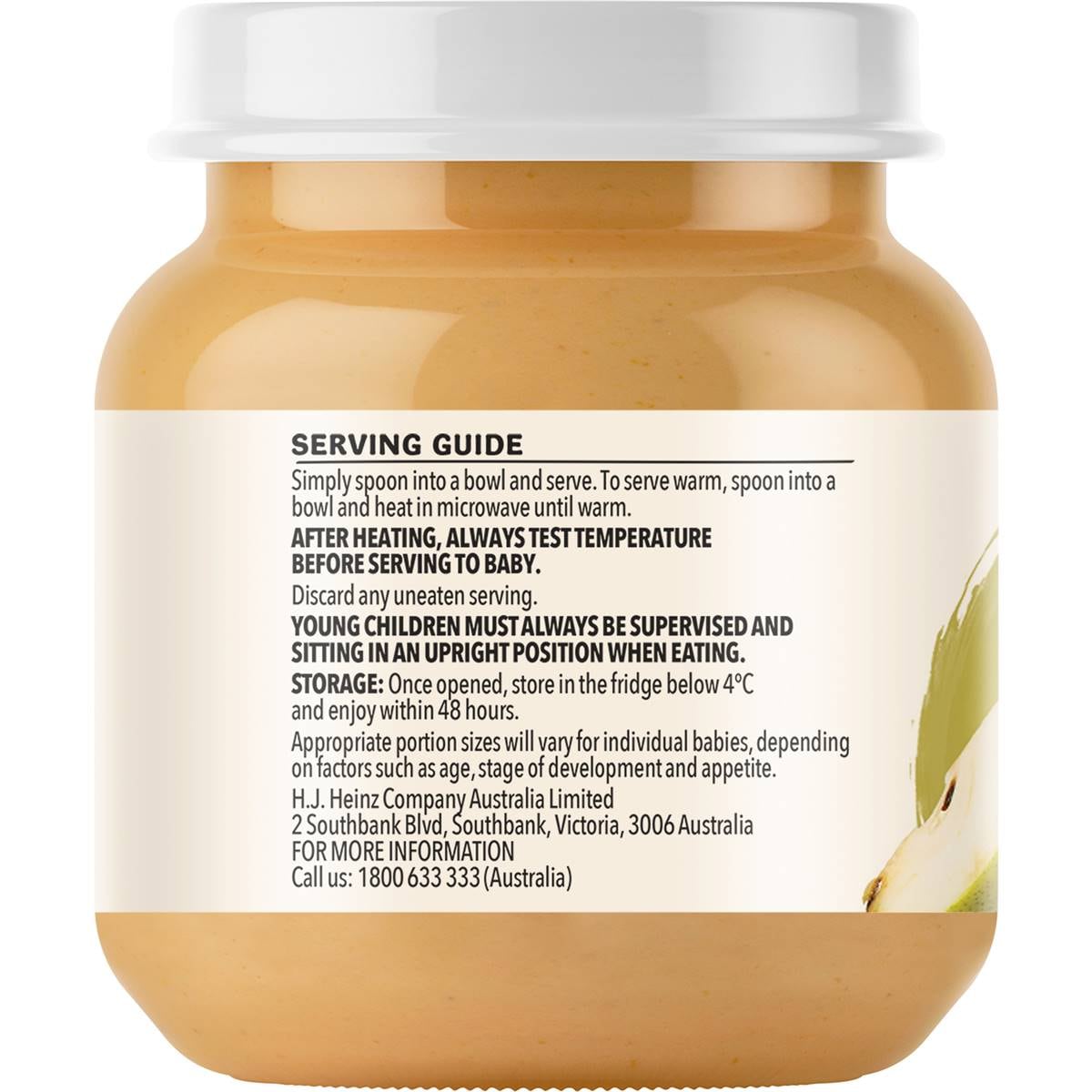 Heinz Baby Food Pear Puree 4+ Months 110g | Woolworths