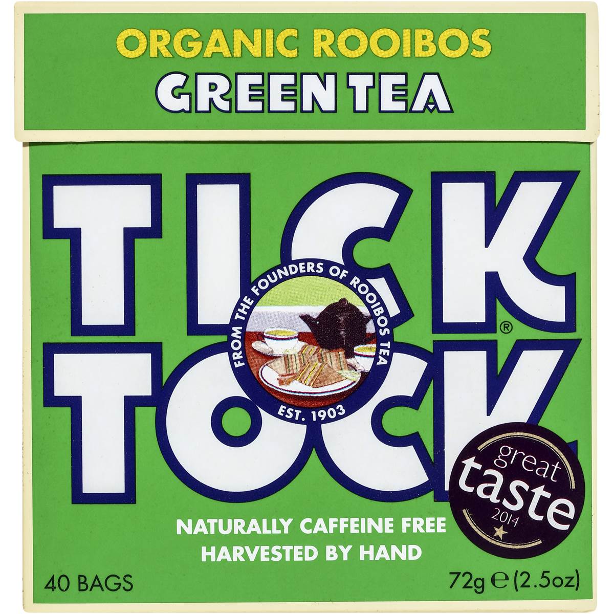 Tick Tock Organic Rooibos Green Tea 40 Pack 100g | Woolworths