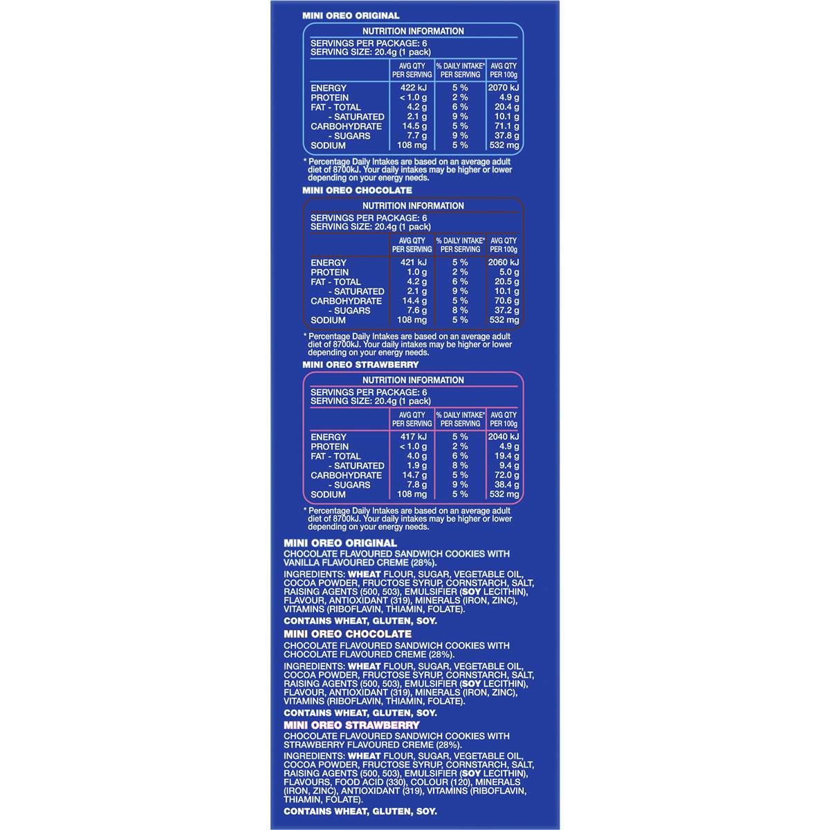 Oreo Minis Cookies Variety Bags 18 Pack 367g | Woolworths