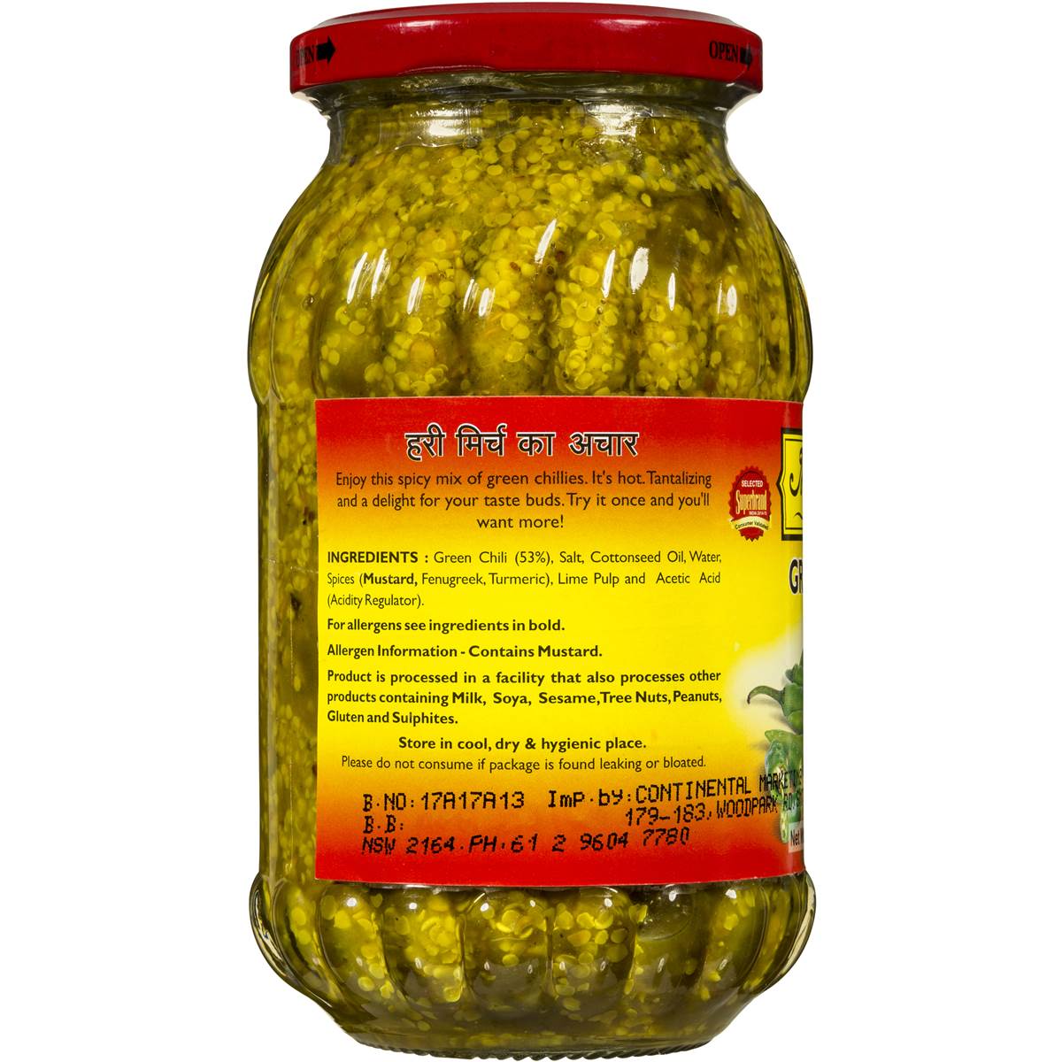 Mother's Recipe Green Chilli Pickle 500g | Woolworths