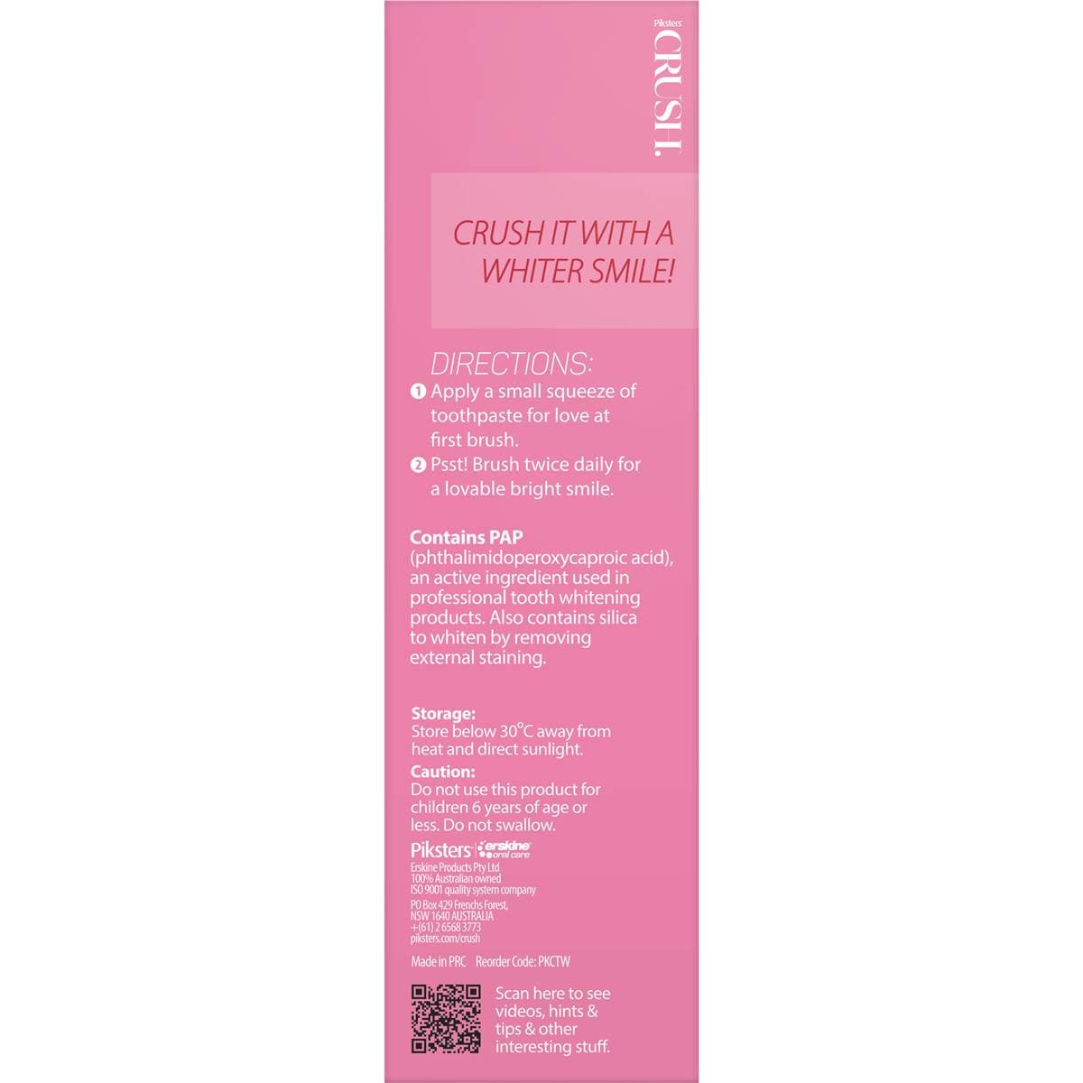 Piksters Crush Whitening Toothpaste Watermelon 96g | Woolworths