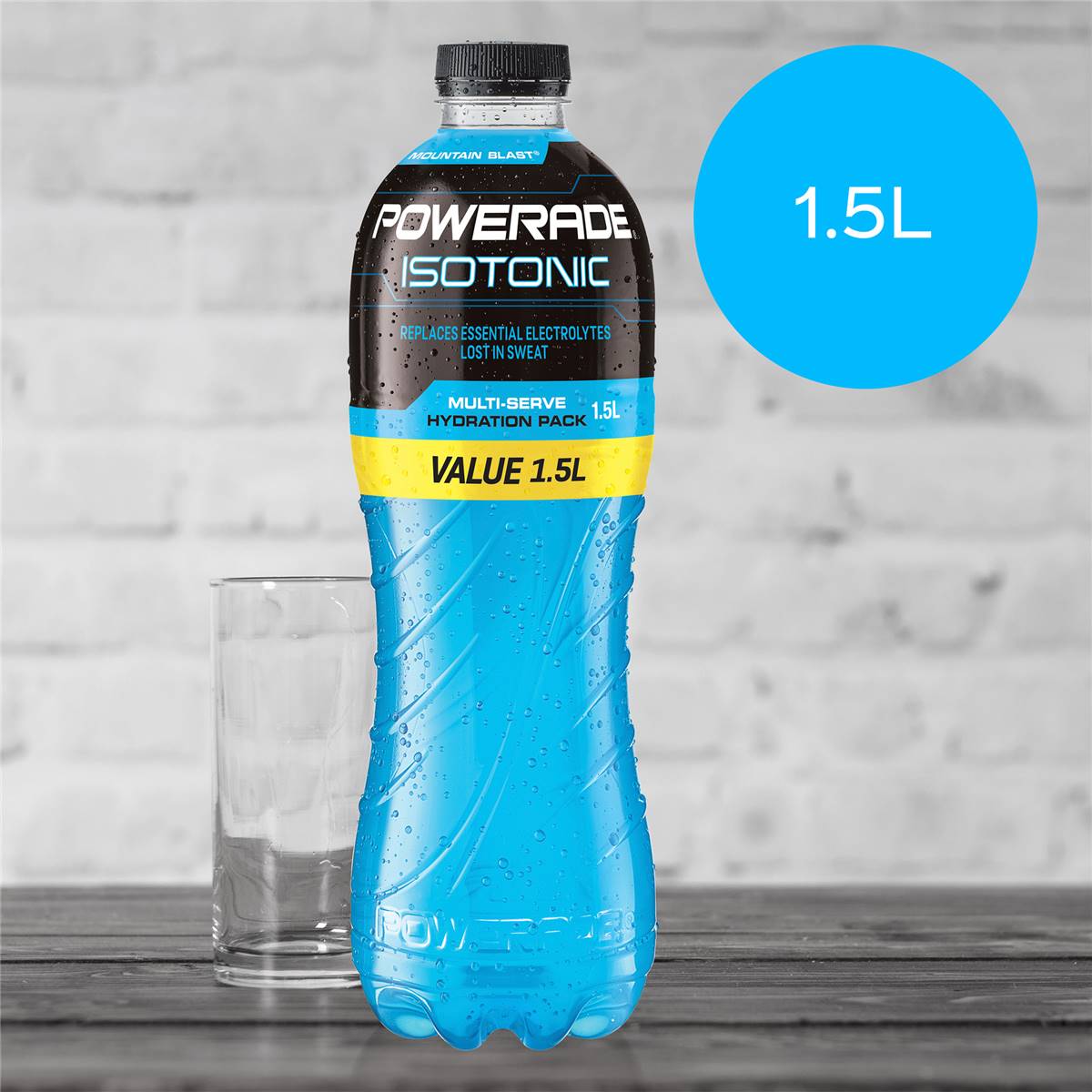 Powerade Isotonic Mountain Blast Sports Drink Flat Cap 1.5l | Woolworths