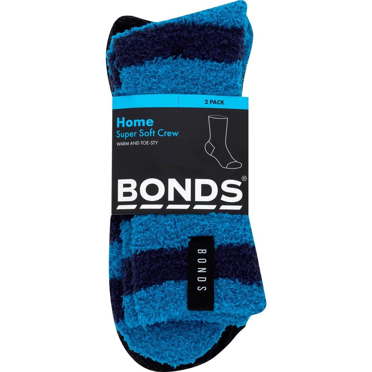 Bonds Mens Super Soft Crew Socks Size 6+ 2 Pack | Woolworths