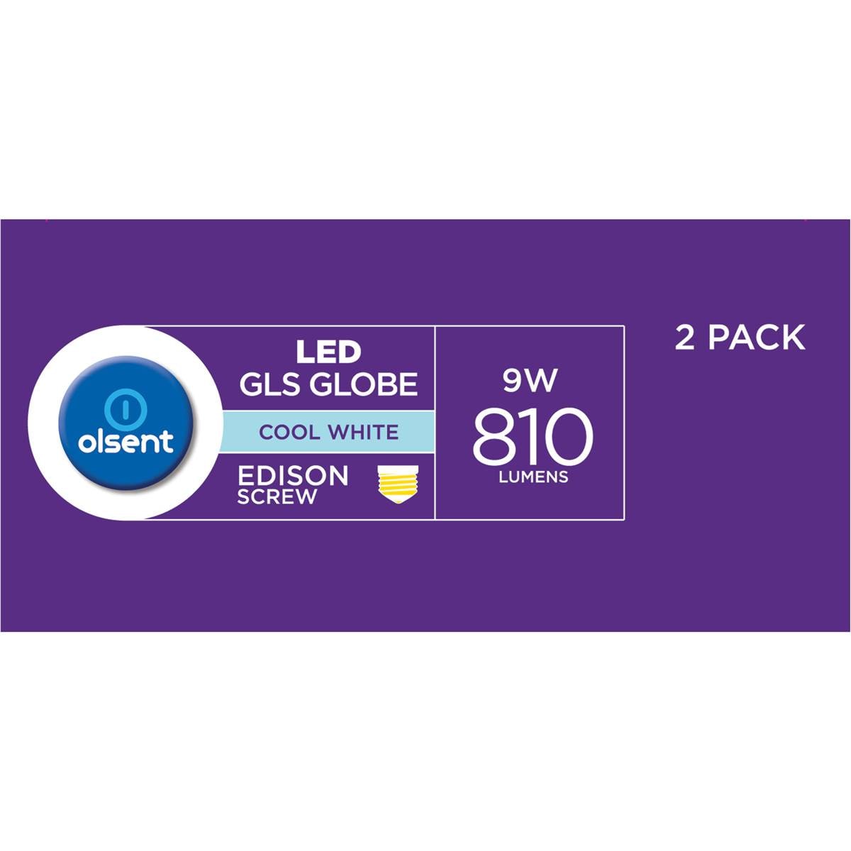 Olsent Led Gls Es 9w 810lm Cw 2 Pack | Woolworths