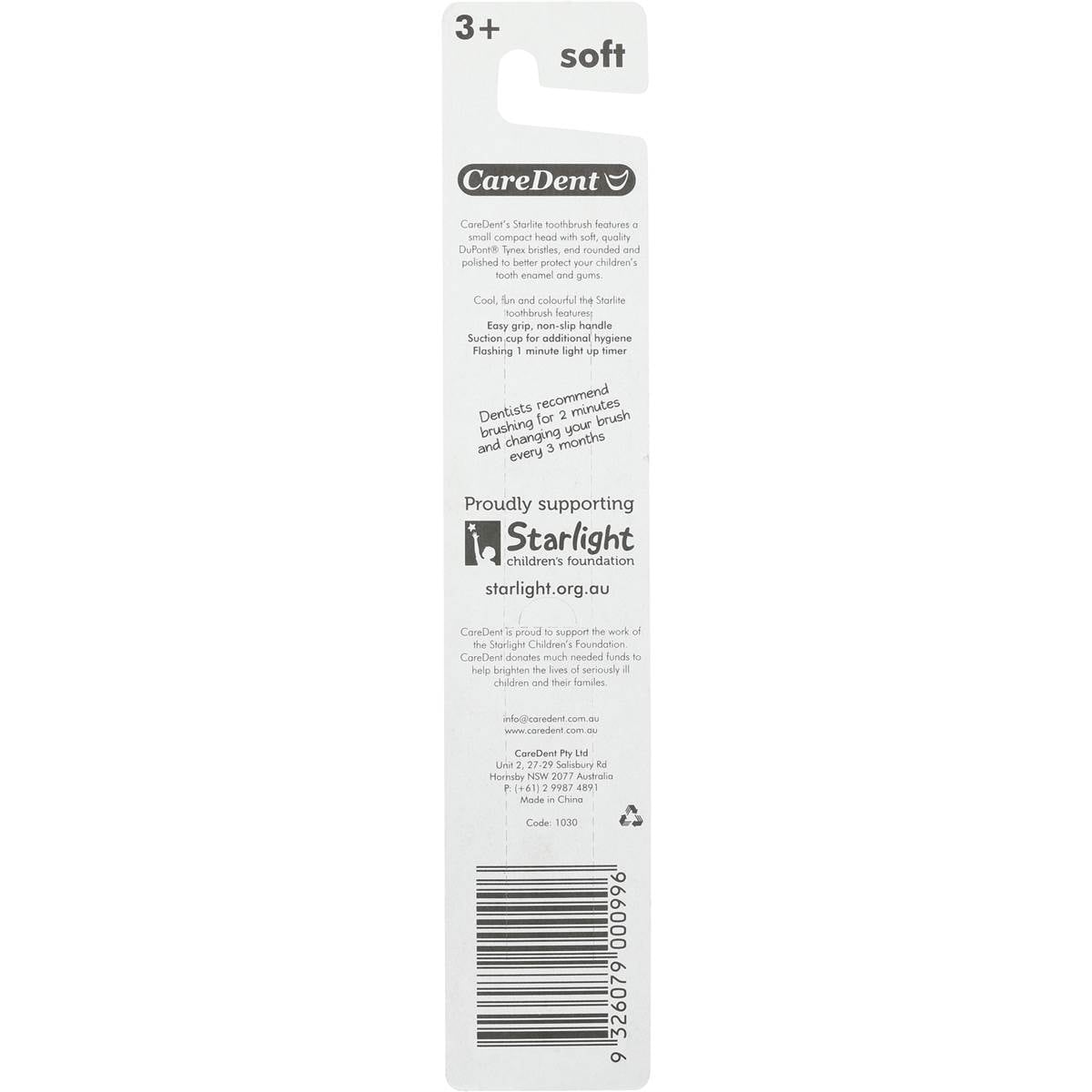 Caredent Starlite Kids Flashing Toothbrush Each | Woolworths