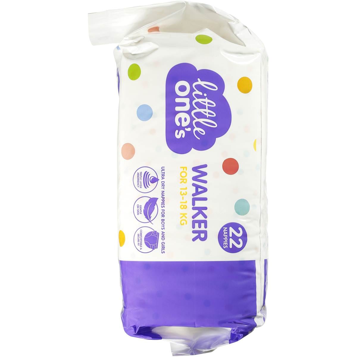 Little One's Ultra Dry Nappies Walker 13-18kg Boys & Girls 22 Pack ...