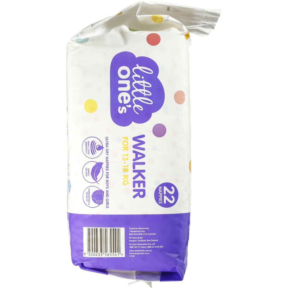 Little One's Ultra Dry Nappies Walker 13-18kg Boys & Girls 22 Pack ...
