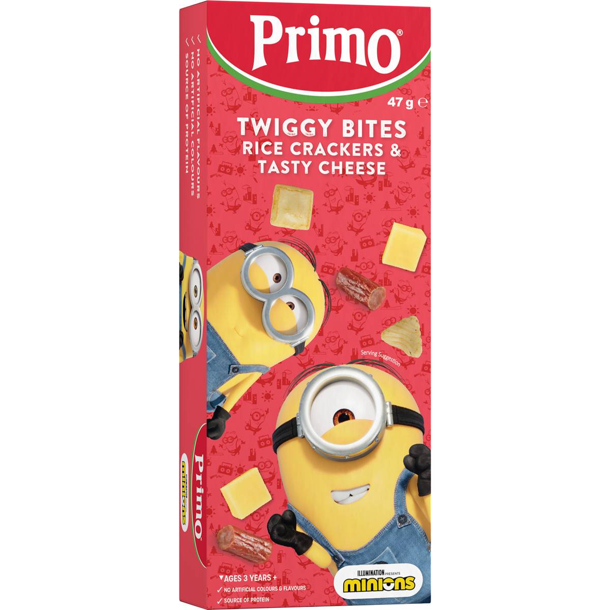 Primo Trios Minions Twiggy Cheese & Rice Cracker 47g | Woolworths