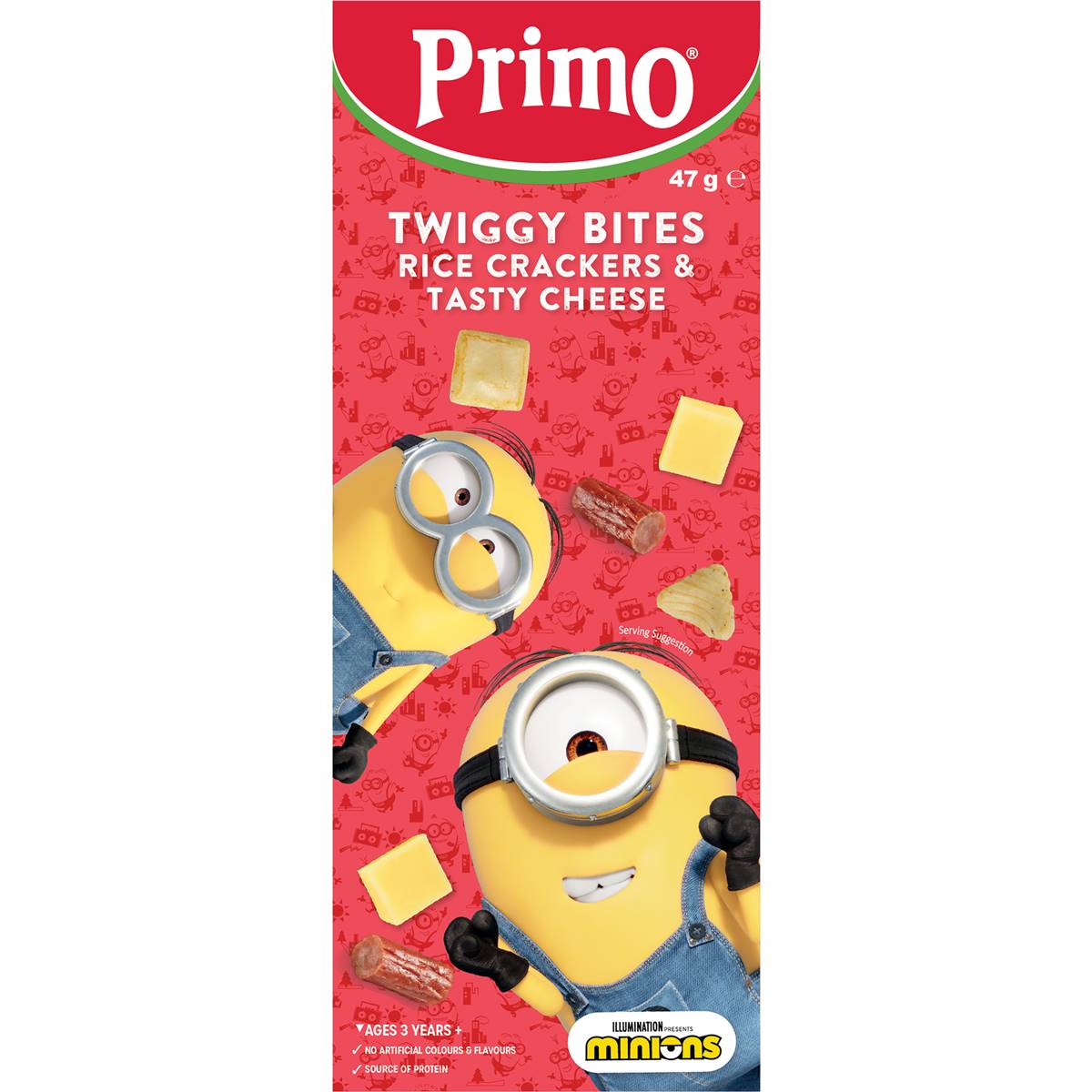 Primo Trios Minions Twiggy Cheese & Rice Cracker 47g | Woolworths