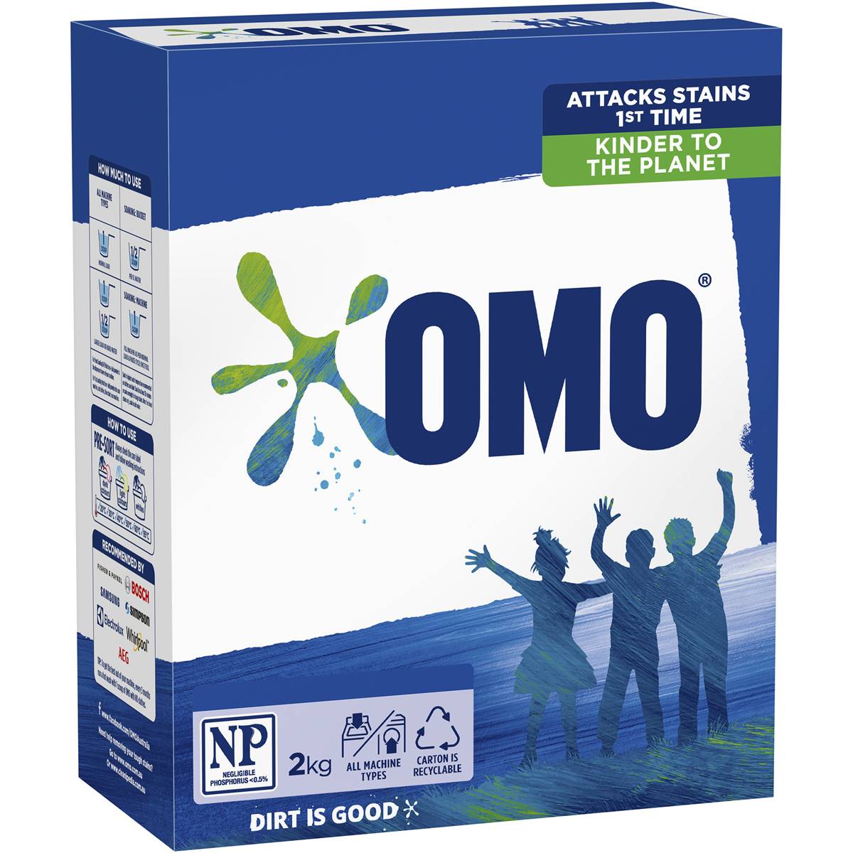 Omo Active Clean F&t Laundry Washing Powder Detergent 2kg | Woolworths