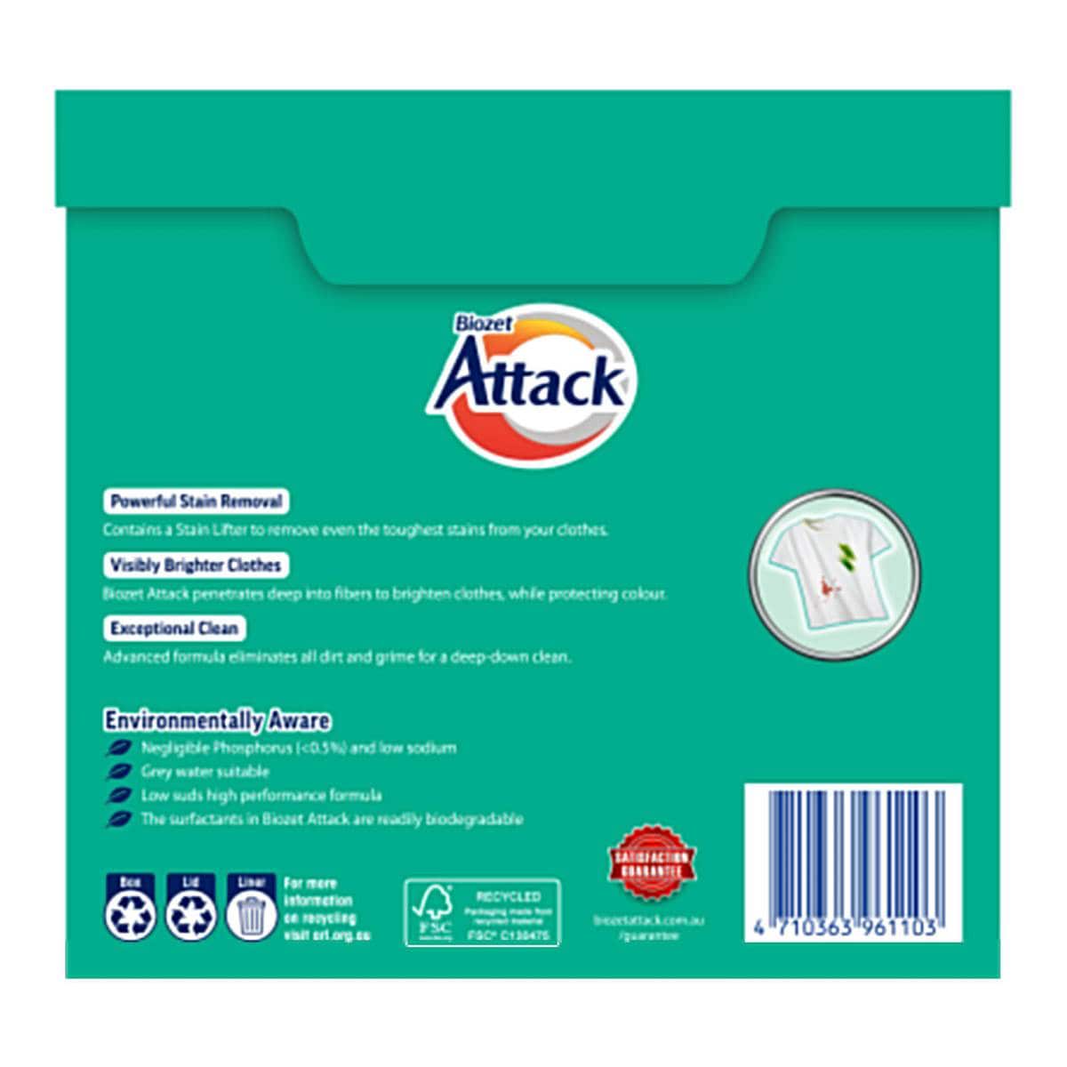 Biozet Attack Front & Top Loader Laundry Powder 2kg | Woolworths