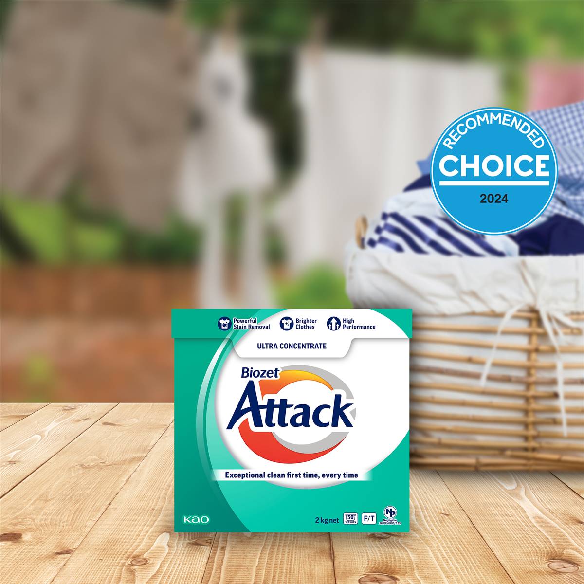 Biozet Attack Front & Top Loader Laundry Powder 2kg | Woolworths