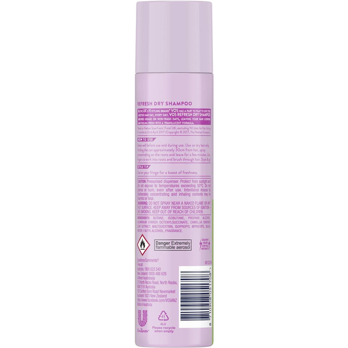 Vo5 Refresh Me Quick Dry Shampoo 250ml | Woolworths