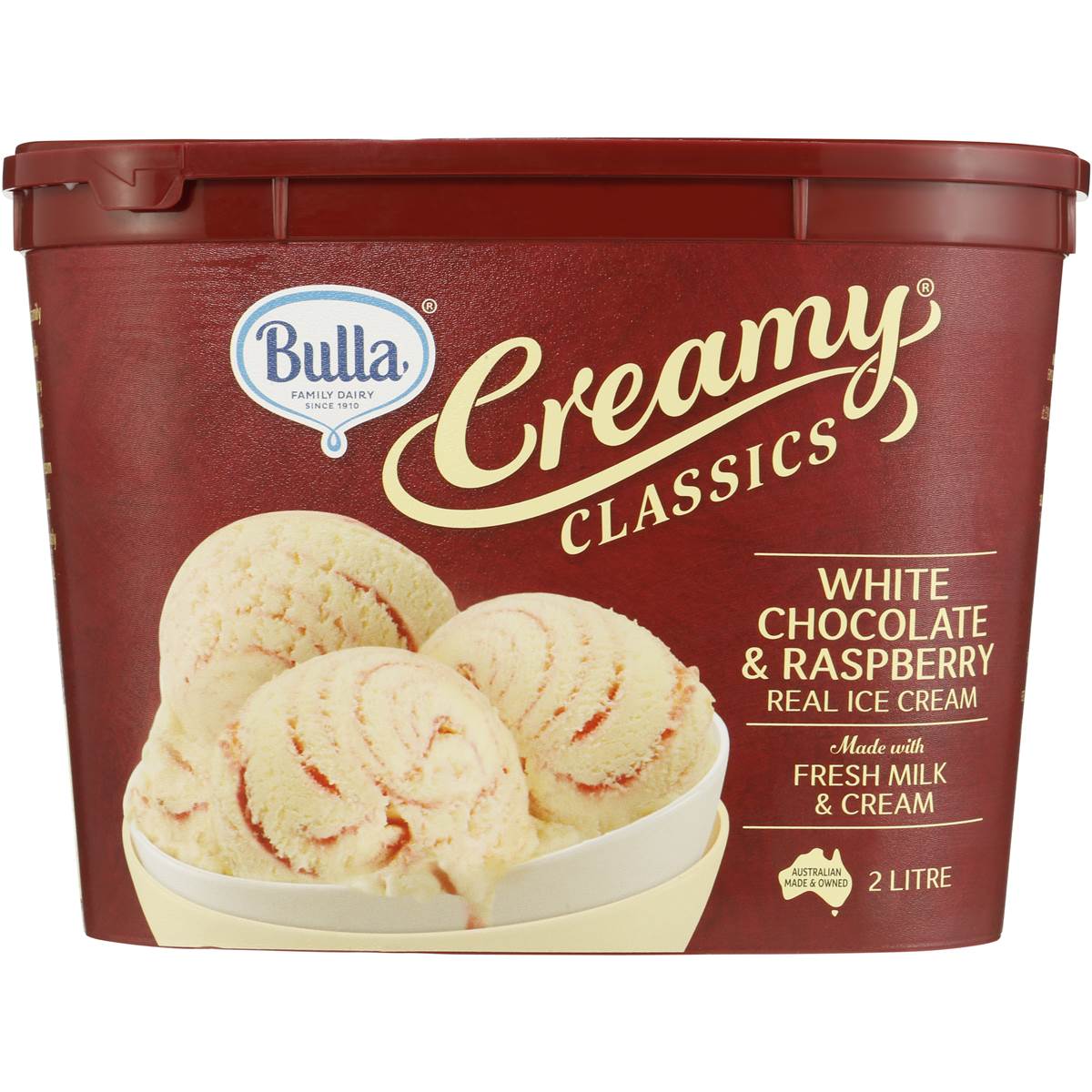Bulla Creamy Classics Ice Cream White Chocolate & Raspberry 2l Tub ...