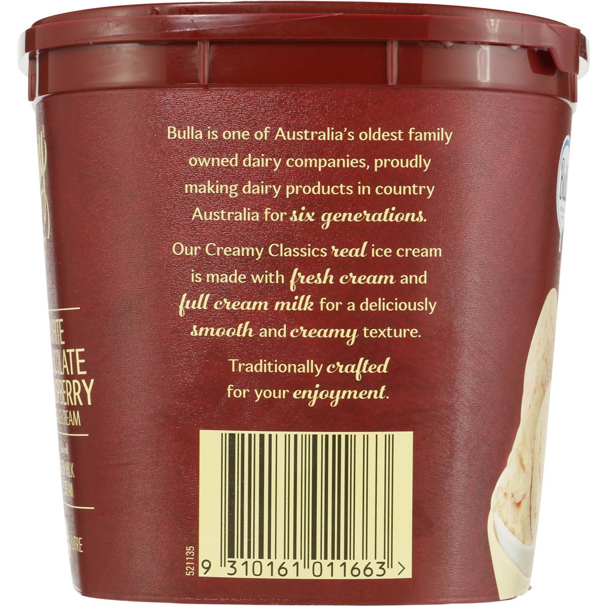 Bulla Creamy Classics Ice Cream White Chocolate & Raspberry 2l Tub ...