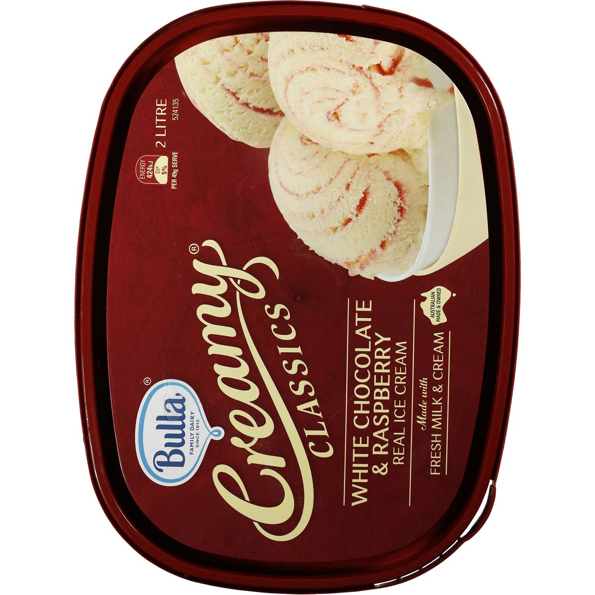 Bulla Creamy Classics Ice Cream White Chocolate & Raspberry 2l Tub ...