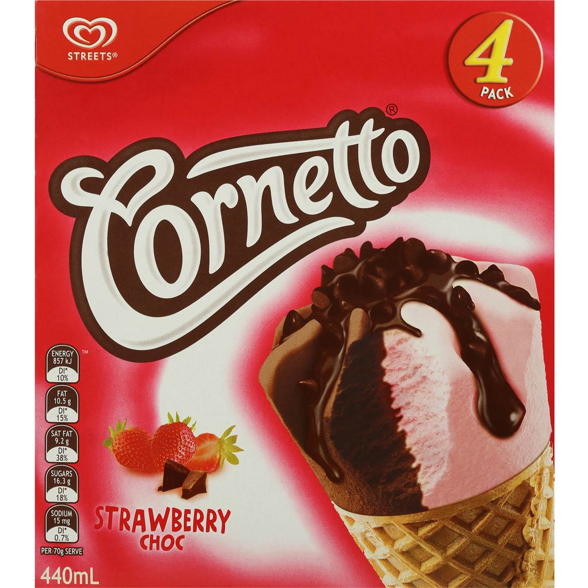 Cornetto Classic Ice Cream Classic Strawberry & Chocolate 4pk 440ml ...