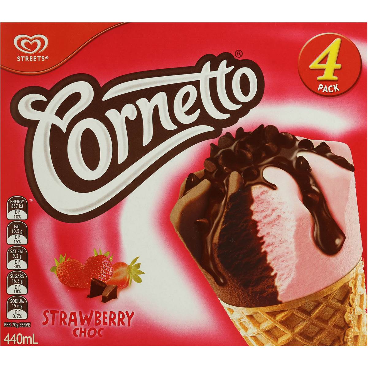 Cornetto Classic Ice Cream Classic Strawberry & Chocolate 4pk 440ml ...