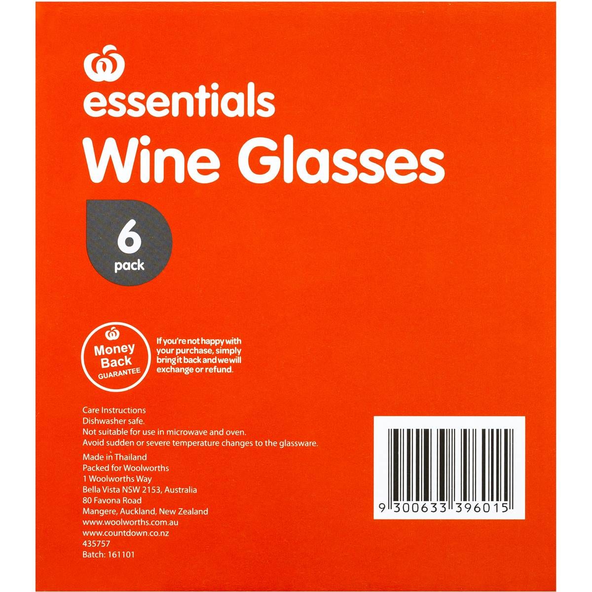 Essentials Wine Glasses 6 Pack | Woolworths