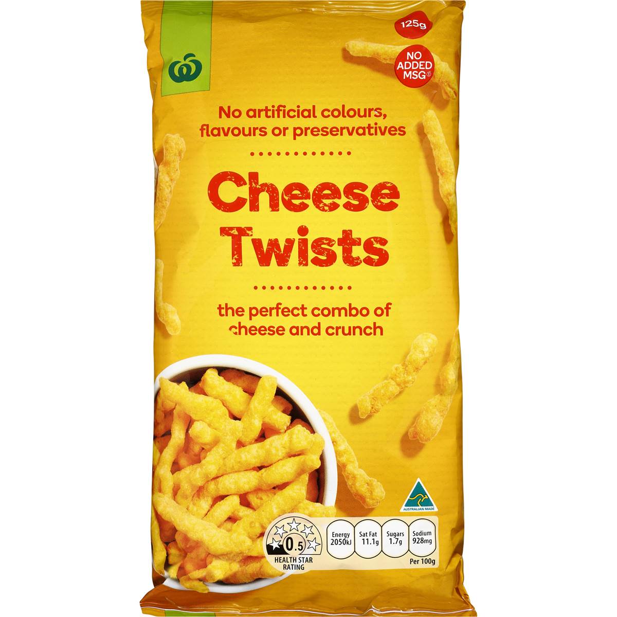 Woolworths Cheese Twists 125g | Woolworths