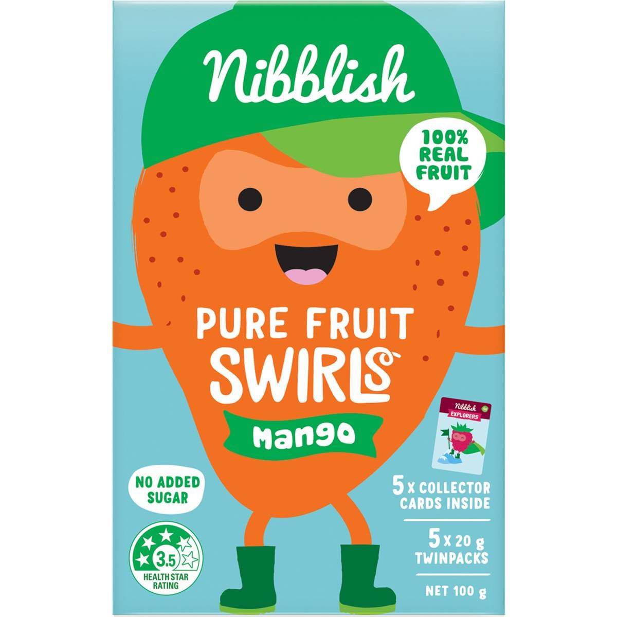 Nibblish Pure Fruit Swirls Mango 100g | Woolworths