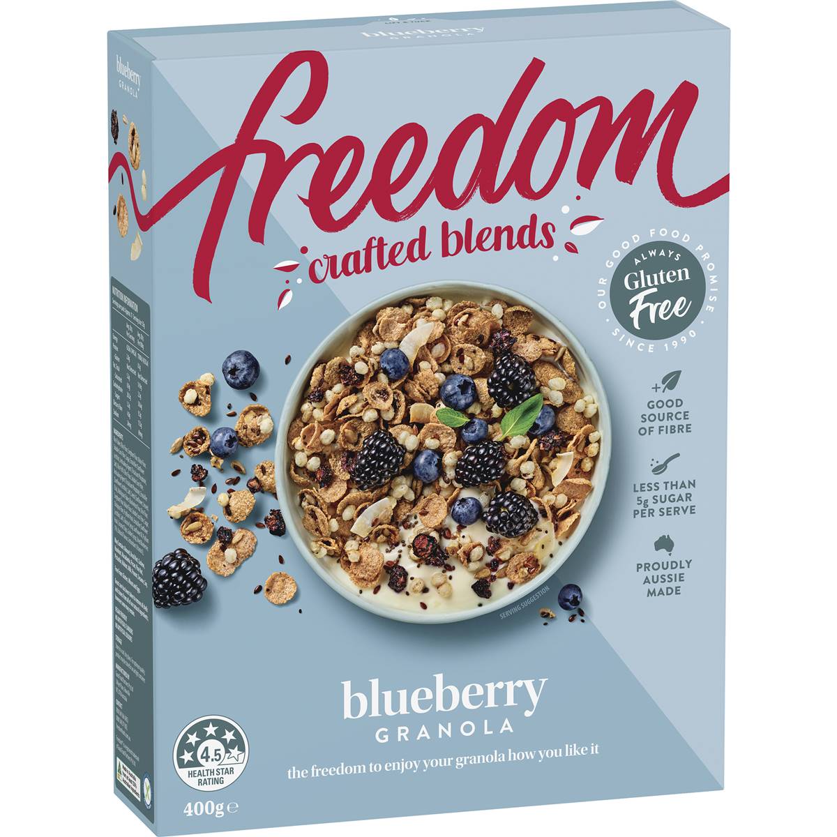 Freedom Crafted Blends Blueberry Granola 400g | Woolworths