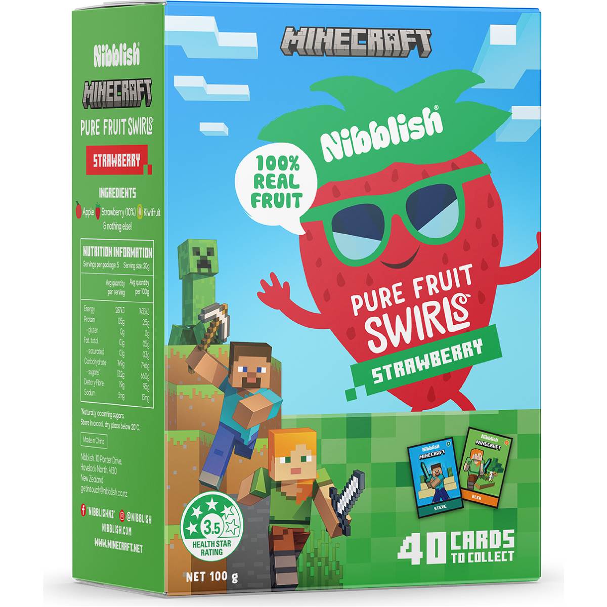 Nibblish Pure Fruit Swirls Strawberry 100g | Woolworths