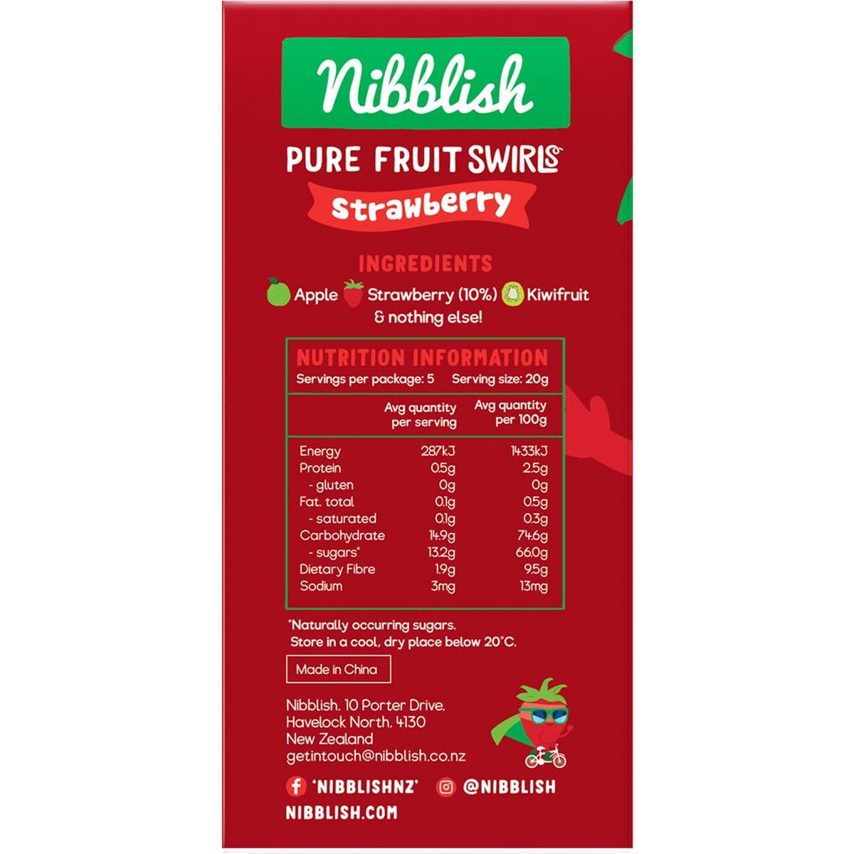 Nibblish Pure Fruit Swirls Strawberry 100g | Woolworths