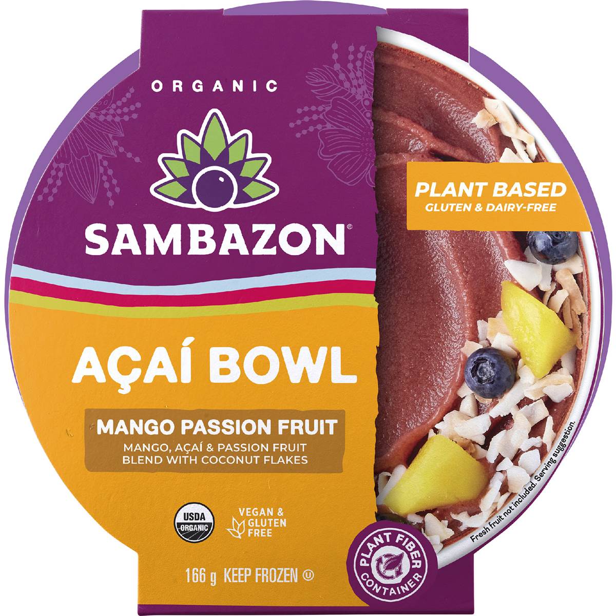 Sambazon Acai Bowl Mango Passionfruit With Coconut 166g | Woolworths
