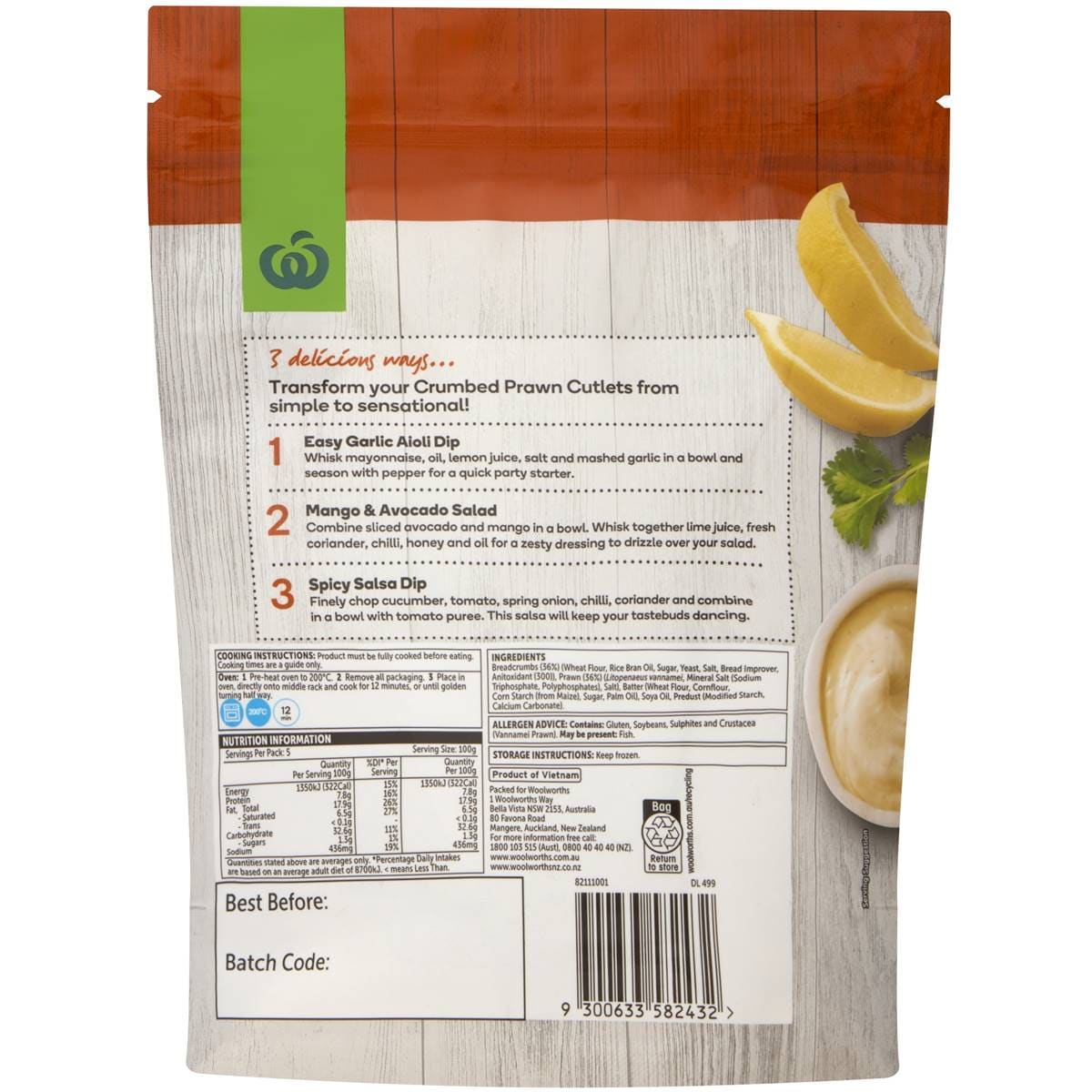 Woolworths Crumbed Prawn Cutlets 500g | Woolworths