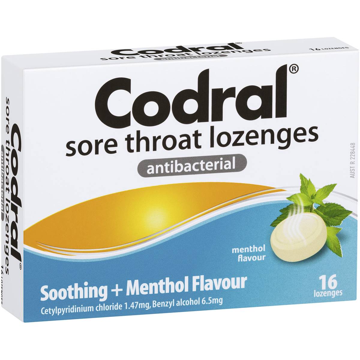 Codral Antibacterial Throat Lozenges Soothing Menthol 16 Pack | Woolworths