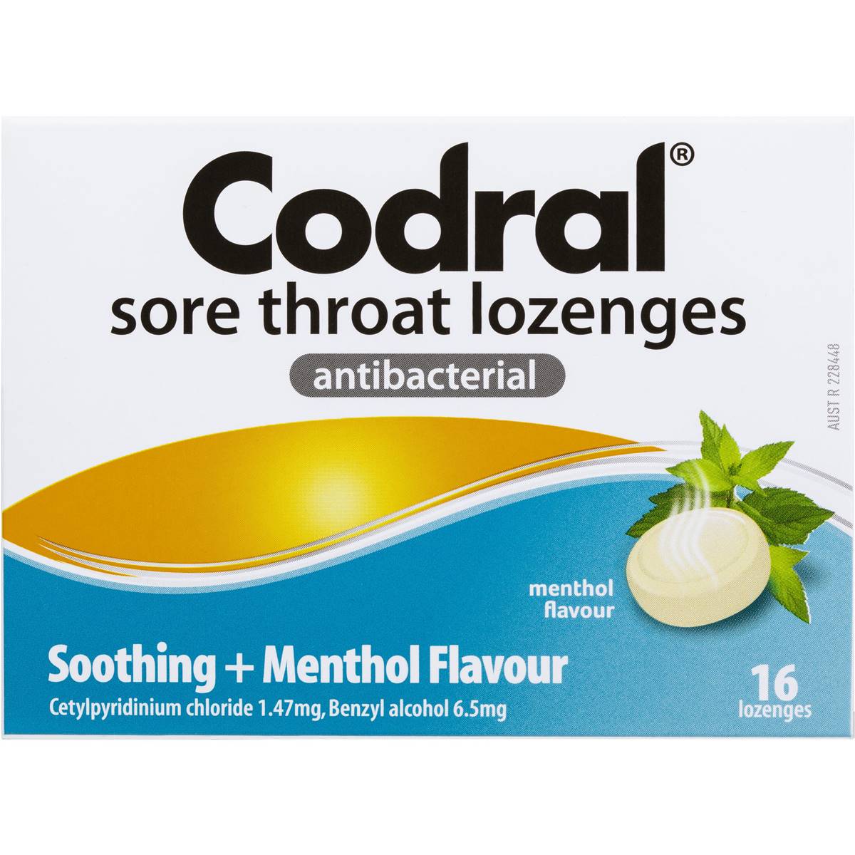 Codral Antibacterial Throat Lozenges Soothing Menthol 16 Pack | Woolworths