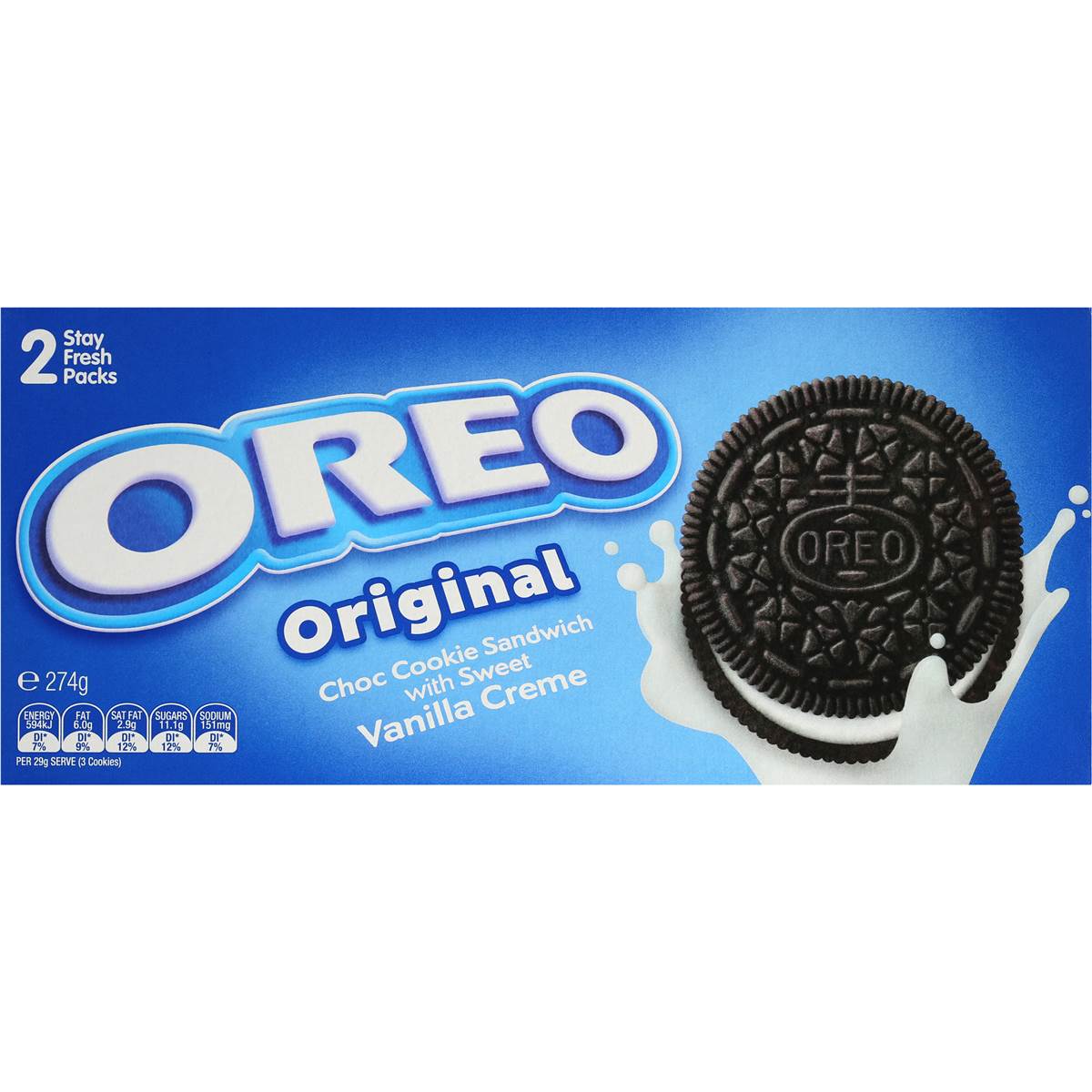 Oreo Cookie Original 274g | Woolworths