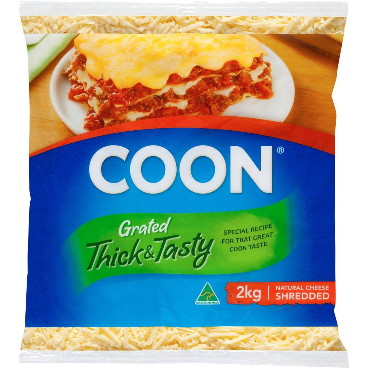 Coon Grated Cheese Thick & Tasty 2kg | Woolworths