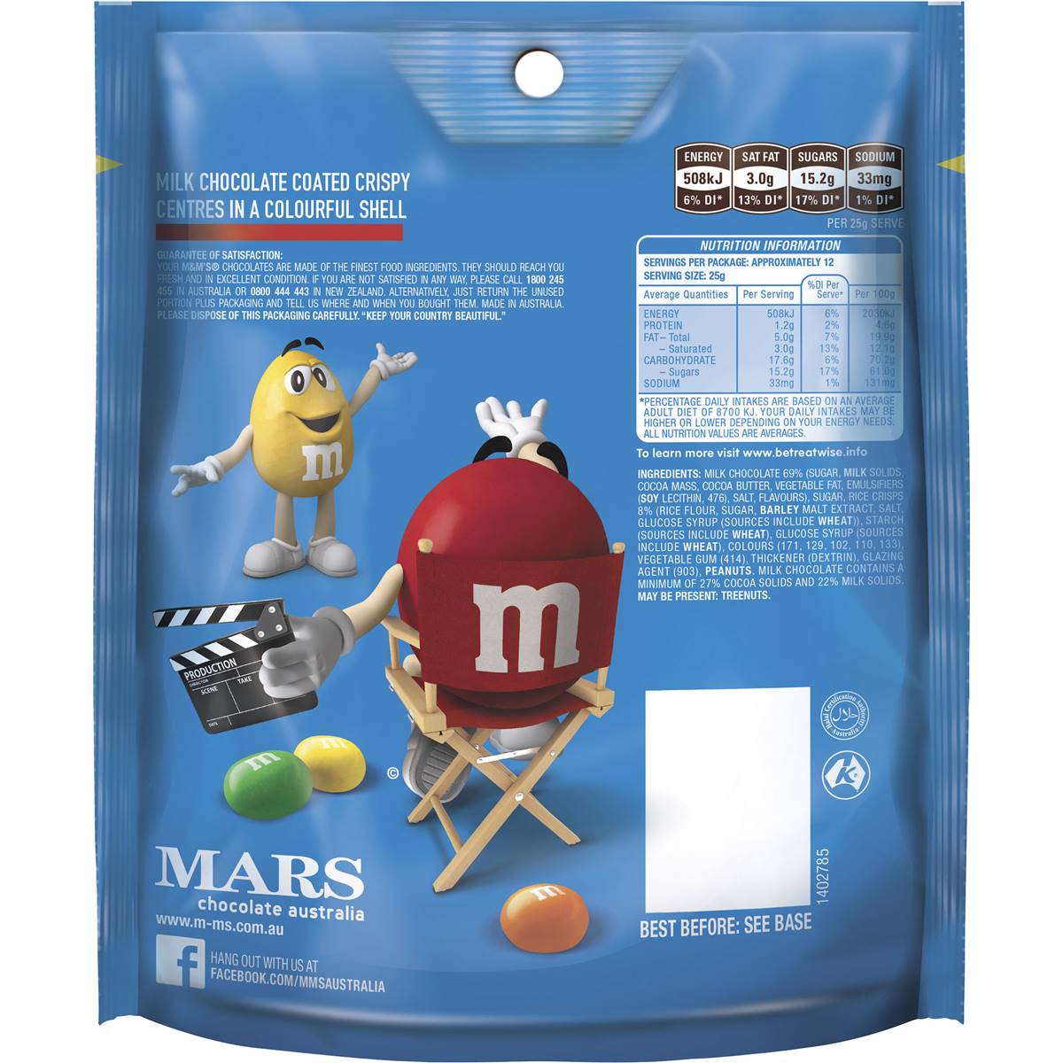 M&m's Crispy Chocolate Large Bag 305g | Woolworths