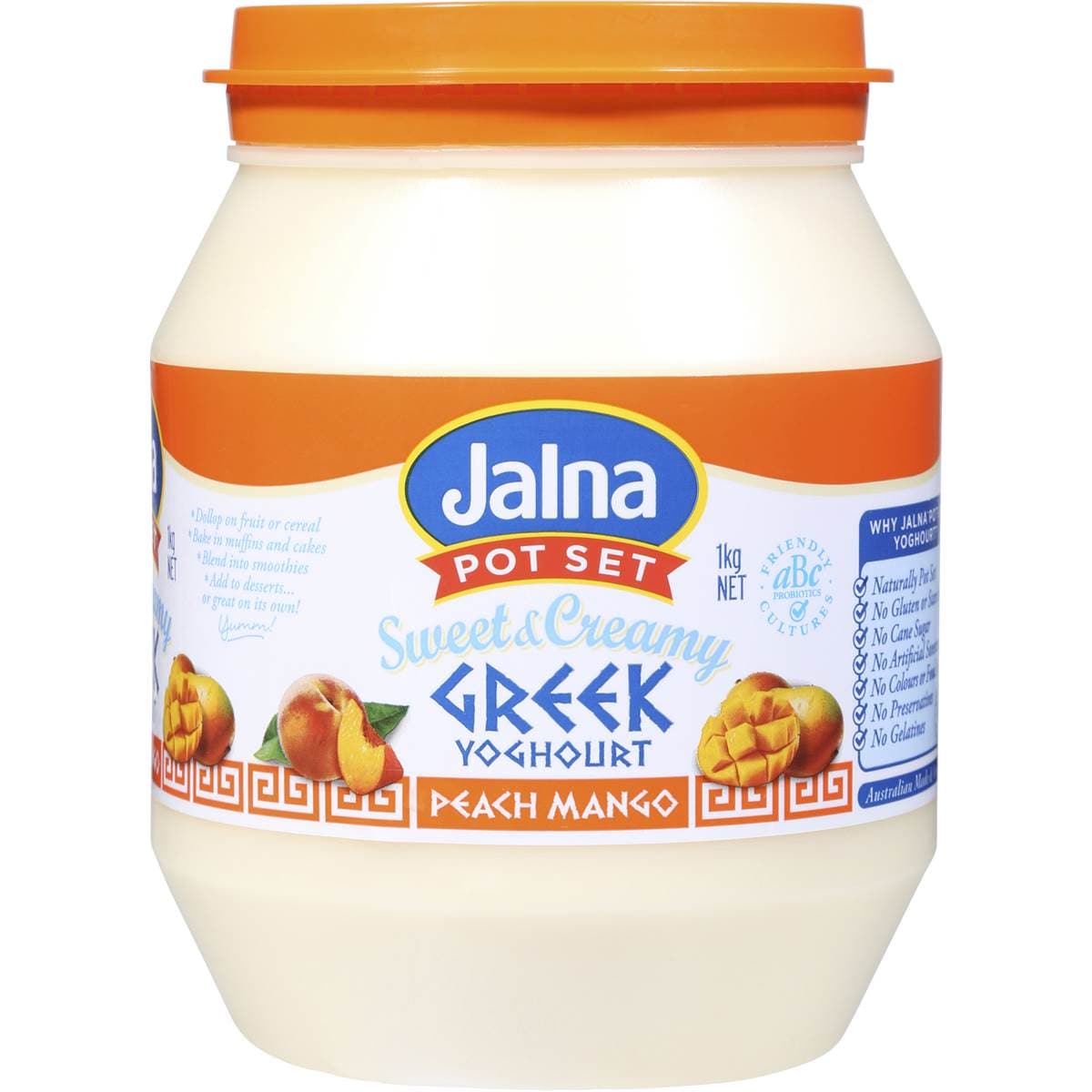 Jalna Sweet & Creamy Yoghurt Peach Mango 1kg | Woolworths