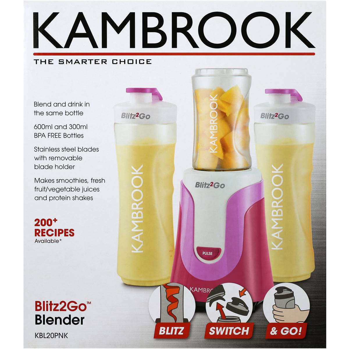 Kambrook Blitz 2 Go Personal Blender Pink Each | Woolworths