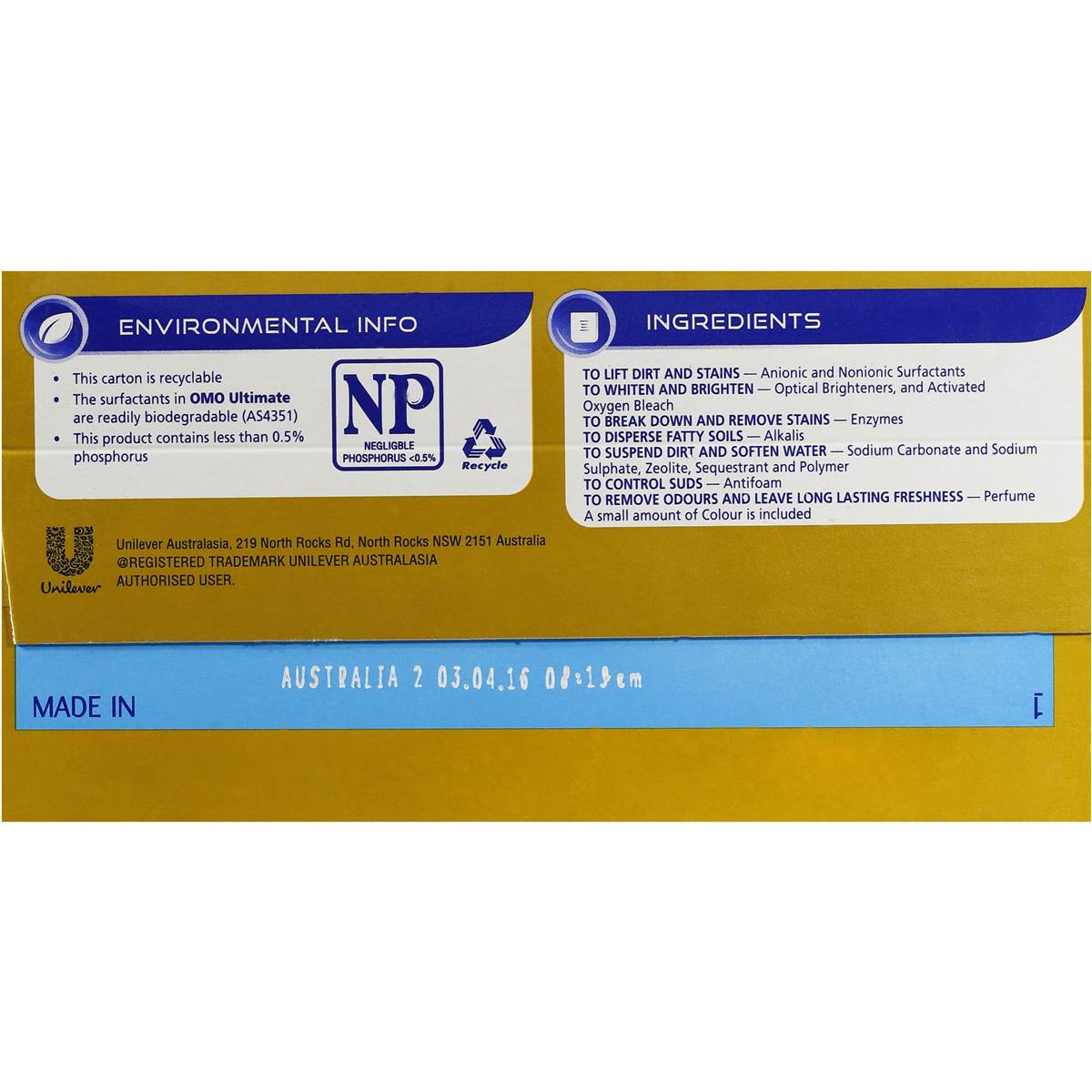 Omo Ultimate Laundry Detergent Washing Powder Front & Top Loader 1kg ...