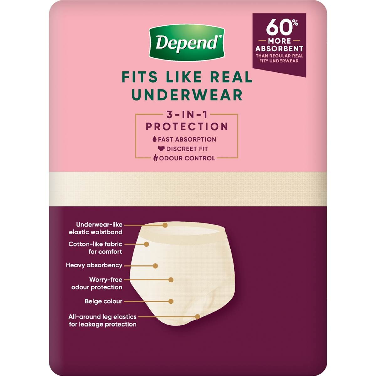Depend Real Fit Incontinence Underwear Super Women Large 8 Pack ...