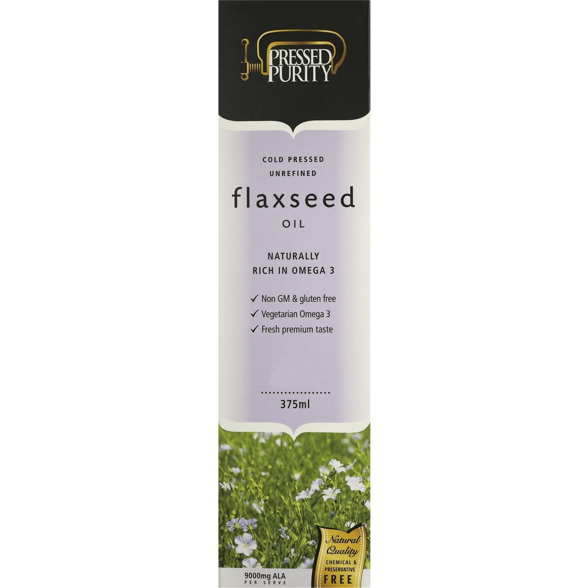 Pressed Purity Flaxseed Oil 375ml | Woolworths